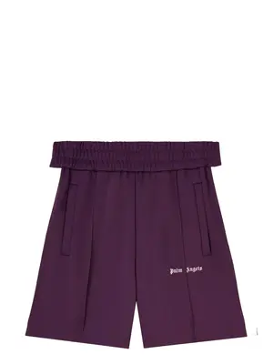 Palm Angels Logo-embroidered Stripe-detail Shorts - Purple