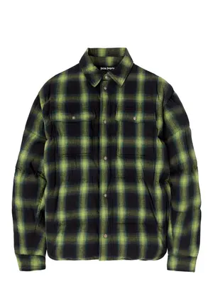 Palm Angels Check-pattern Padded Shirt Jacket - Green