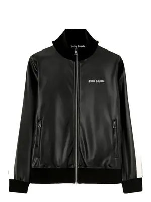 Palm Angels Logo-embroidered Zip-up Jacket - Black