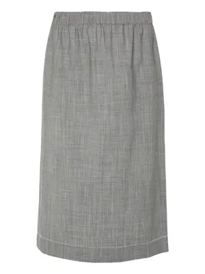 Fabiana Filippi Decorative-stitching Chambray Skirt - Grey