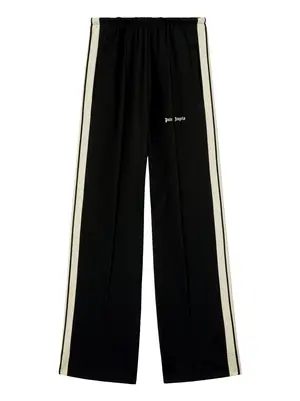 Palm Angels Logo-embroidered Wide-leg Track Pants - Black