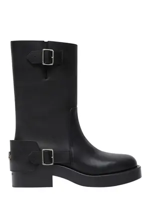 COURREGES Americana Leather Boots - Black