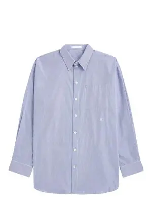Helmut Lang Striped Cotton-poplin Shirt - Blue