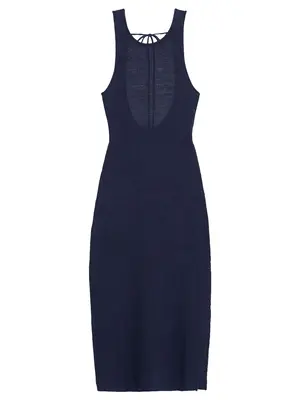 Onia Linen Cutout Maxi Dress Navy