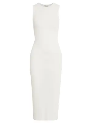 Onia Onia Ribbed Linen-Blend Midi Dress White