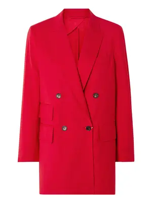 Max Mara Nebbie Double-breasted Wool Blazer - Red