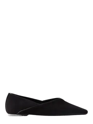 TOTEME The Everyday Suede Ballet Flats - Black