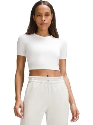 Lululemon Hold Tight Straight-hem Cropped T-shirt - White