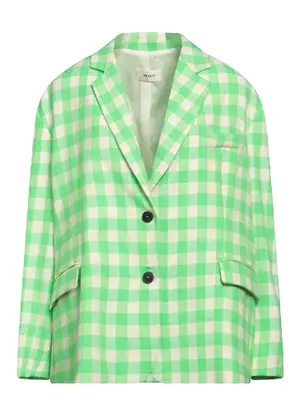VICOLO Single-breasted Checked Blazer - Green