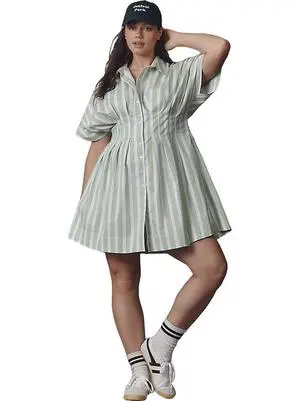 EXQUISE Tobie Shirt Dress Green Stripe