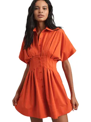 EXQUISE Tobie Shirt Dress Red