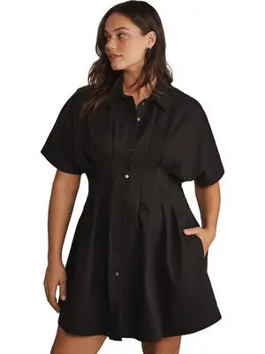 EXQUISE Tobie Shirt Dress Solid Black