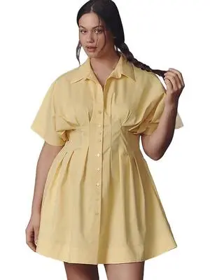 EXQUISE Tobie Shirt Dress Yellow