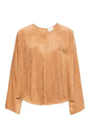 FORTE_FORTE Velvet Blouse - Brown