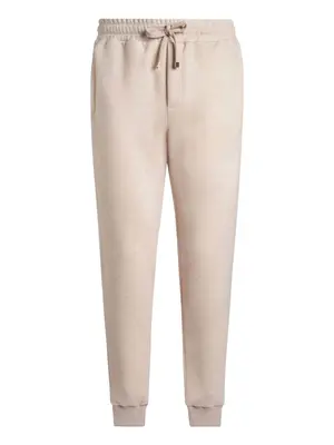 Etro Pegaso-embroidered Wool Jogging Trousers - Neutrals