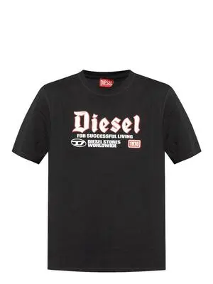 DIESEL® Logo-print Cotton T-shirt - Black