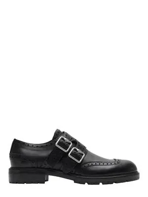 Burberry Leather Monk Shoes - Black