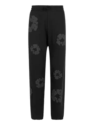DENIM TEARS Cotton Wreath-print Track Pants - Black