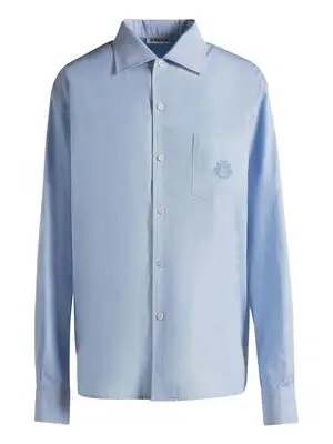Bally Embroidered Logo Cotton Shirt - Blue