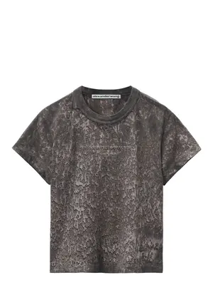 Alexander Wang Splatter-wash Cotton T-shirt - Grey