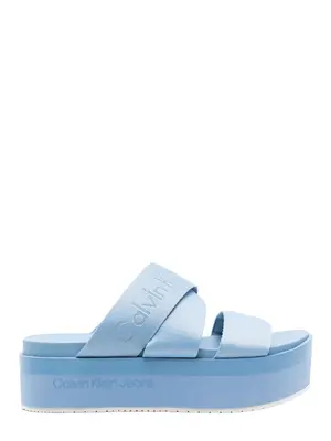 Calvin Klein Logo Flatform Sandals - Blue