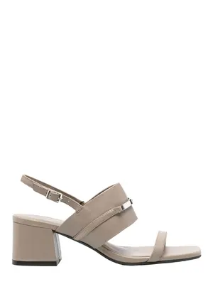 Calvin Klein 45mm Slingback Leather Sandals - Neutrals