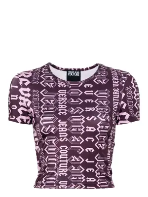 Versace Logomania Cropped T-shirt - Purple