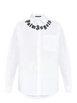 Palm Angels Logo-print Cotton Shirt - White