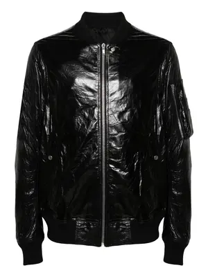 Rick Owens Classic Flight Leather Bomber Jacket - Black