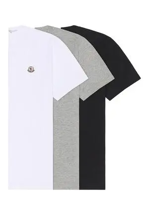 Moncler 3 Pack Tee In White - Multi