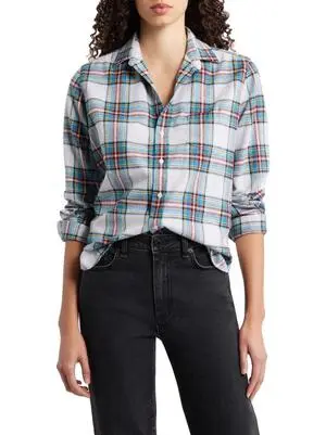 Frank & Eileen Eileen Relaxed Button-up Shirt - Yellow Blue Red Plaid