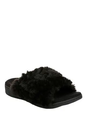 Vionic Relax Ii Plush Slide Sandal - Black