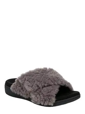 Vionic Relax Ii Plush Slide Sandal - Charcoal