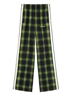 PALM ANGELS Logo-Embroidered Plaid Track Pants