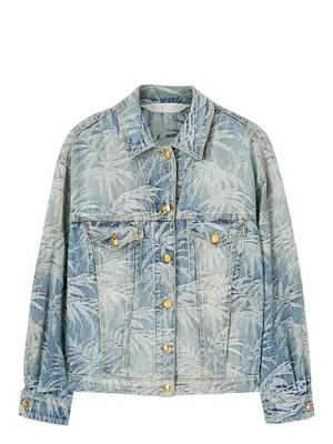 Palm Angels Palm Tree Denim Jacket - Blue