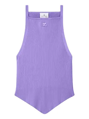COURREGES Rib-knit Tank Top - Purple
