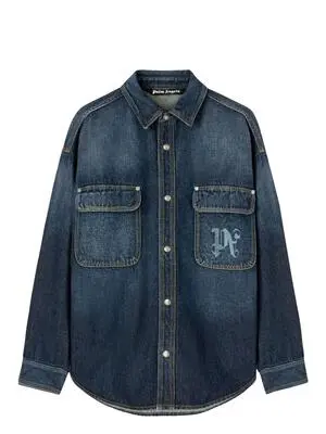 PALM ANGELS Logo-print Denim Shirt