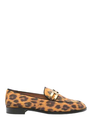 AQUAZZURA Brandi Leopard Print Loafers - Neutrals