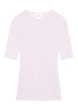 COURREGES Ribbed Knit Sweater - Pink