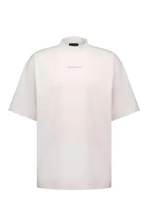 Balenciaga Reflective Logo Cotton T-shirt - Neutrals