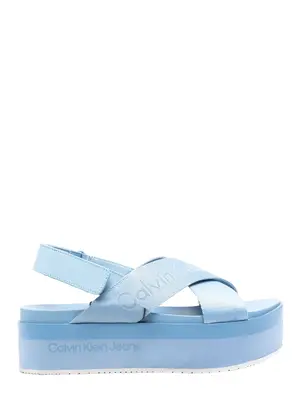 Calvin Klein 55mm Logo-jacquard Flatform Sandals - Blue