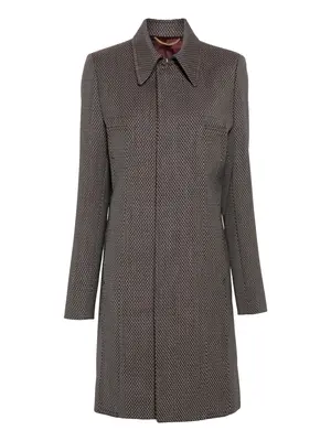 Victoria Beckham Jacquard Single-breasted Coat - Brown