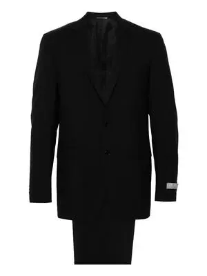 Canali Single-breasted Wool Suit - Black