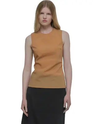 Rosetta Getty Fitted Crewneck Tank Top - Orange