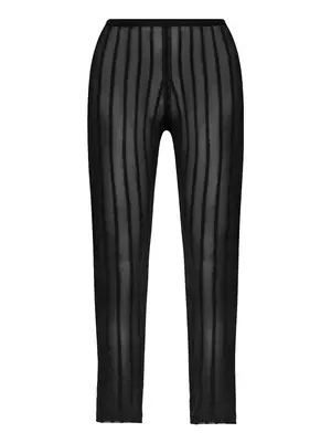 Attico Semi-sheer Striped Leggings - Black