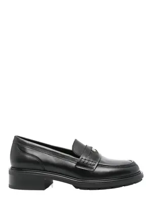 Tommy Hilfiger Penny-slot Leather Loafers - Black