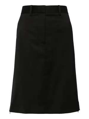 Helmut Lang Straight Wool Skirt - Black