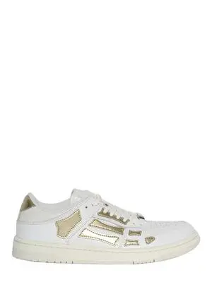 Amiri Amiri Metallic Skel Top Low Sneakers White Gold