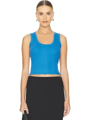 Goldie Cotton Rib Crop Tank - Royal
