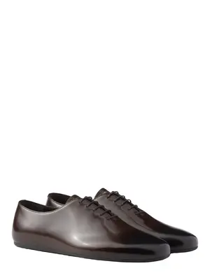 Prada Brushed Leather Lace-up Shoes - Sienna
